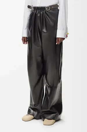 Loewe Nappa Leather Belted Trousers