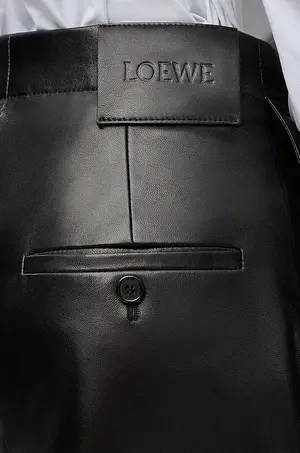 Loewe Nappa Leather Belted Trousers
