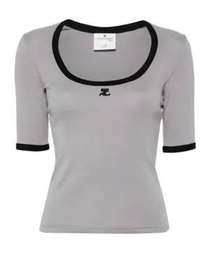 COURREGES Rib Knit T-shirt