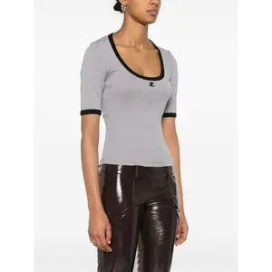 COURREGES Rib Knit T-shirt