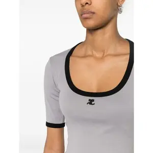 COURREGES Rib Knit T-shirt