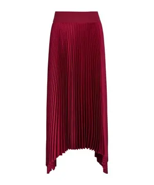 JOSEPH Ade Plissé Satin Midi Skirt