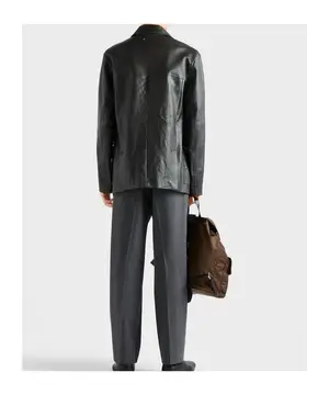 Prada Double-breasted Nappa Leather Caban Jacket