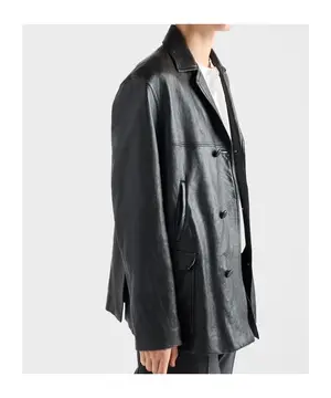 Prada Double-breasted Nappa Leather Caban Jacket