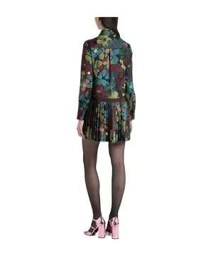 MAXCO. Max&co. Floral Print Shirt Dress With Pleated Skirt