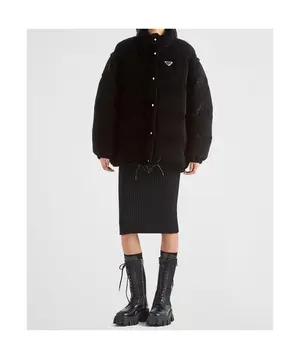 Prada Convertible Velvet Down Jacket