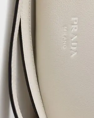 Prada Fold Large Leather Shoulder Bag - White