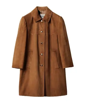Miu Miu Waxed Suede Coat - Cinnamon