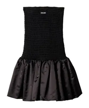 Miu Miu Strapless Ruched Mini Dress