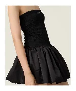 Miu Miu Strapless Ruched Mini Dress