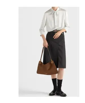 Prada Satin Crepe Shirt With Shawl Collar