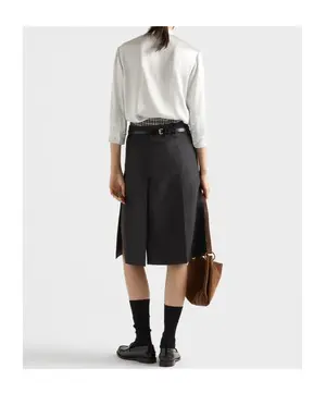 Prada Satin Crepe Shirt With Shawl Collar