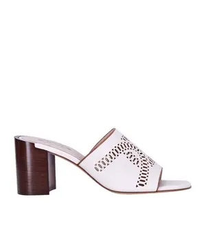 TOD'S Block Heel Slip-on Sandals - White