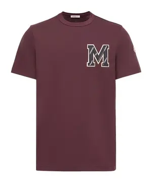 Moncler Cotton Jersey Monogram T-Shirt Red