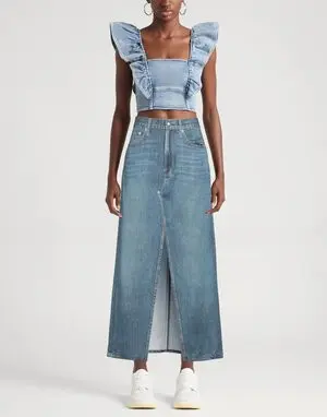 Rag & Bone Flared Denim Maxi Skirt