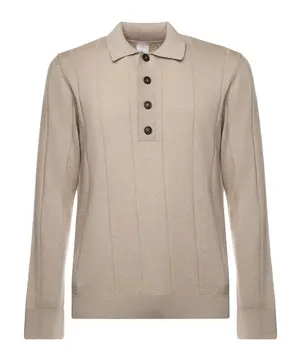 Eleventy Long-sleeved Knitted Polo Shirt
