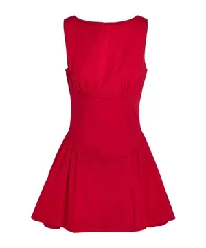 Staud Stretch-cotton Poplin Mini Dress - Red