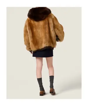 Miu Miu Shearling Blouson Jacket With Hood