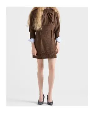 Prada Mouliné Wool Mini Dress - Multicolor
