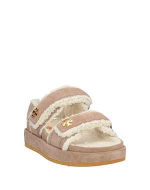 Tory Burch Suede Platform Sandals With Logo Detail