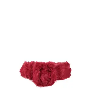 Marni Solid Color Suede Wide Belt - Red