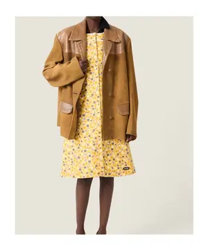 Miu Miu Suede And Leather Paneled Jacket