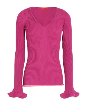 MAXCO. Max&co. Ribbed V-neck Long Sleeve Knit Jumper - Pink