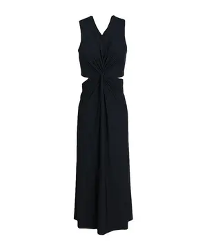 MAXCO. Max&co. Sleeveless V-neck Gathered Jersey Maxi Dress - Black