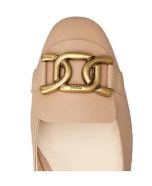 TOD'S Kate Ballet Flats With Metal Chain Buckle