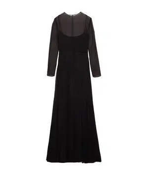 Prada Long Silk Chiffon Dress - Black