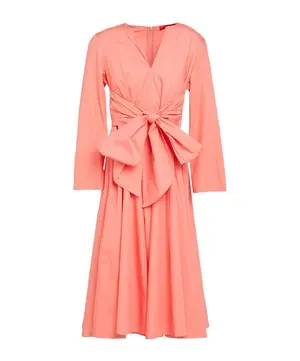 MAXCO. Max&co. Midi Dress With V-neck And Belted Waist - Pink