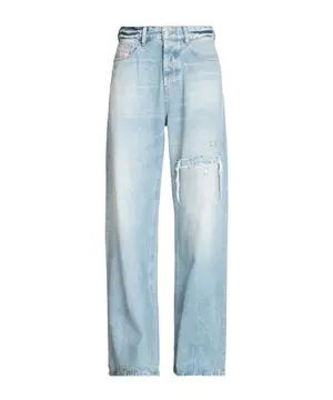 DIESEL® Comfortable Stylish Washed Ripped Mid-rise Straight-leg Jeans