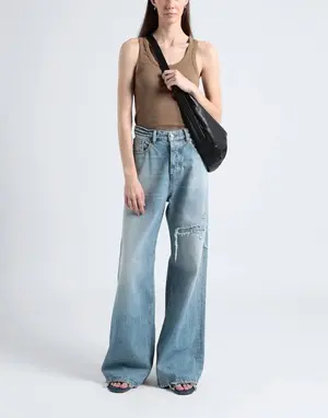 DIESEL® Comfortable Stylish Washed Ripped Mid-rise Straight-leg Jeans