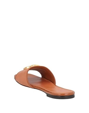 Tory Burch Flat Square-toe Sandals With Logo