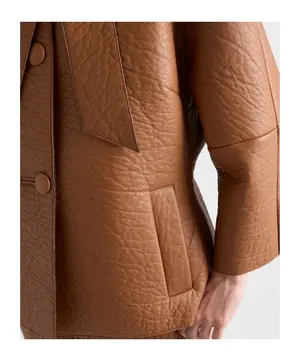 Prada Nappa Leather Jacket With Detachable Scarf