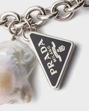 Prada Metal Necklace With Pearl