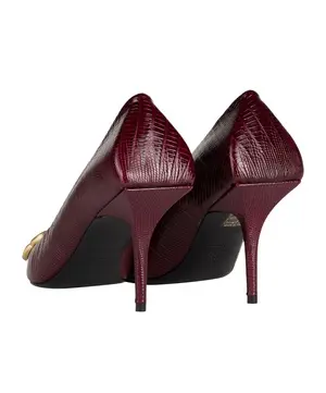 Balenciaga Metallic Snake-print Leather High Heels