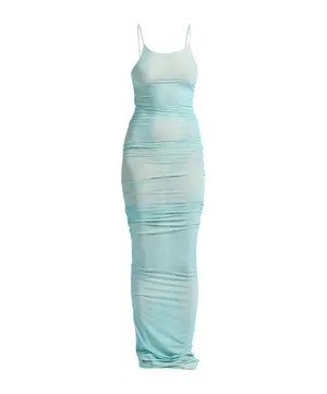 MAISON MARGIELA Ruched Sleeveless Maxi Dress - Blue