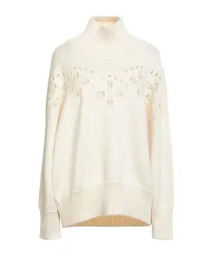 Chloé Wool Turtleneck Sweater With Lace Detailing