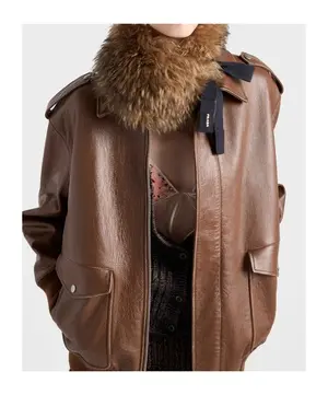 Prada Nappa Leather Bomber Jacket