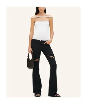 COURREGES Courrèges Ac Logo Embroidered Contrast Top
