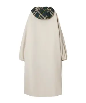 Burberry Checked Hood Zipped Gabardine Parka