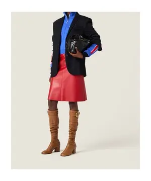 Miu Miu Waxed Suede Leather Jacket