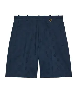 Casablanca Monogram Cotton Shorts - Blue