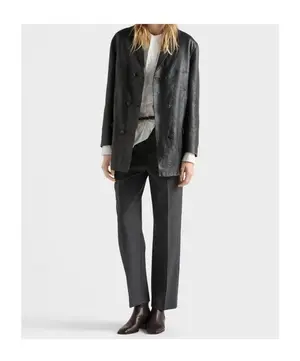 Prada Double-breasted Nappa Leather Caban Jacket