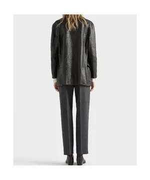 Prada Double-breasted Nappa Leather Caban Jacket