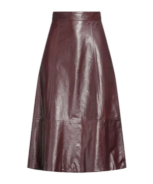 Brunello Cucinelli Leather A-line Skirt - Red
