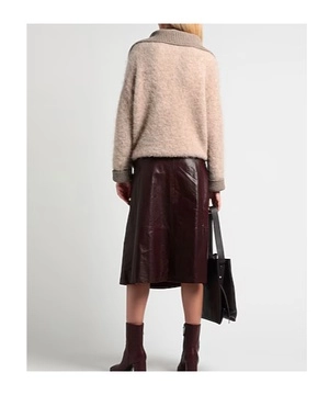 Brunello Cucinelli Leather A-line Skirt