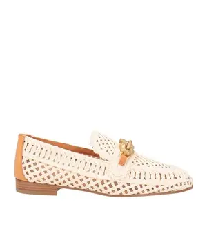 Tory Burch Round Toe Two-tone Loafers - Nude