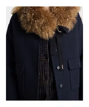 Prada Reversible Double Cashwool Stand Collar Jacket With Patch Pockets